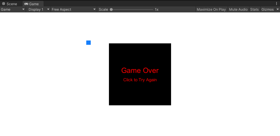 CUBEavoid Game Over Text